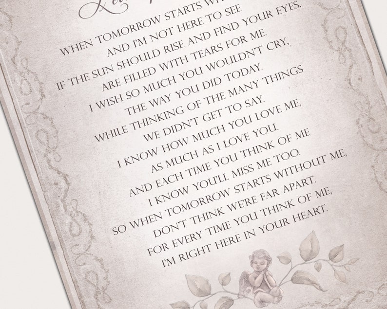 Bereavement Poem MEMORIAL POEM Funeral Gift Bereavement - Etsy
