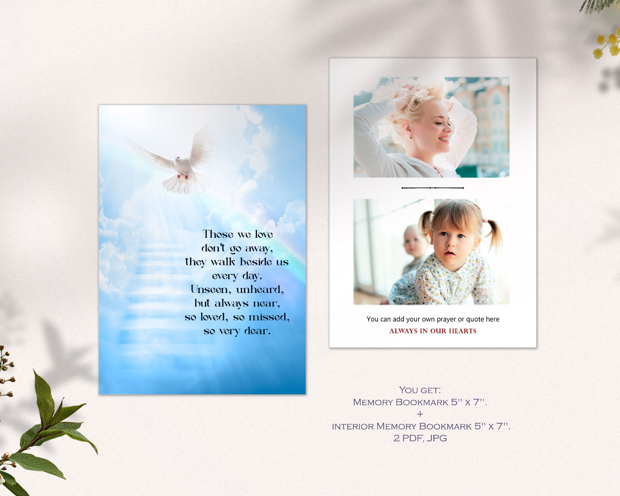 Blue Sky and Angel Wings Funeral Program Template Celebration - Etsy