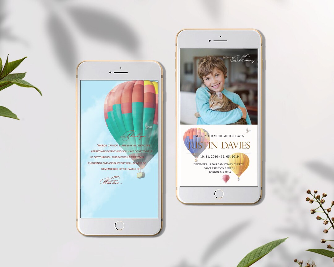 Child Memorial Digital Service, Funeral Announcement for Girl, Digital ...