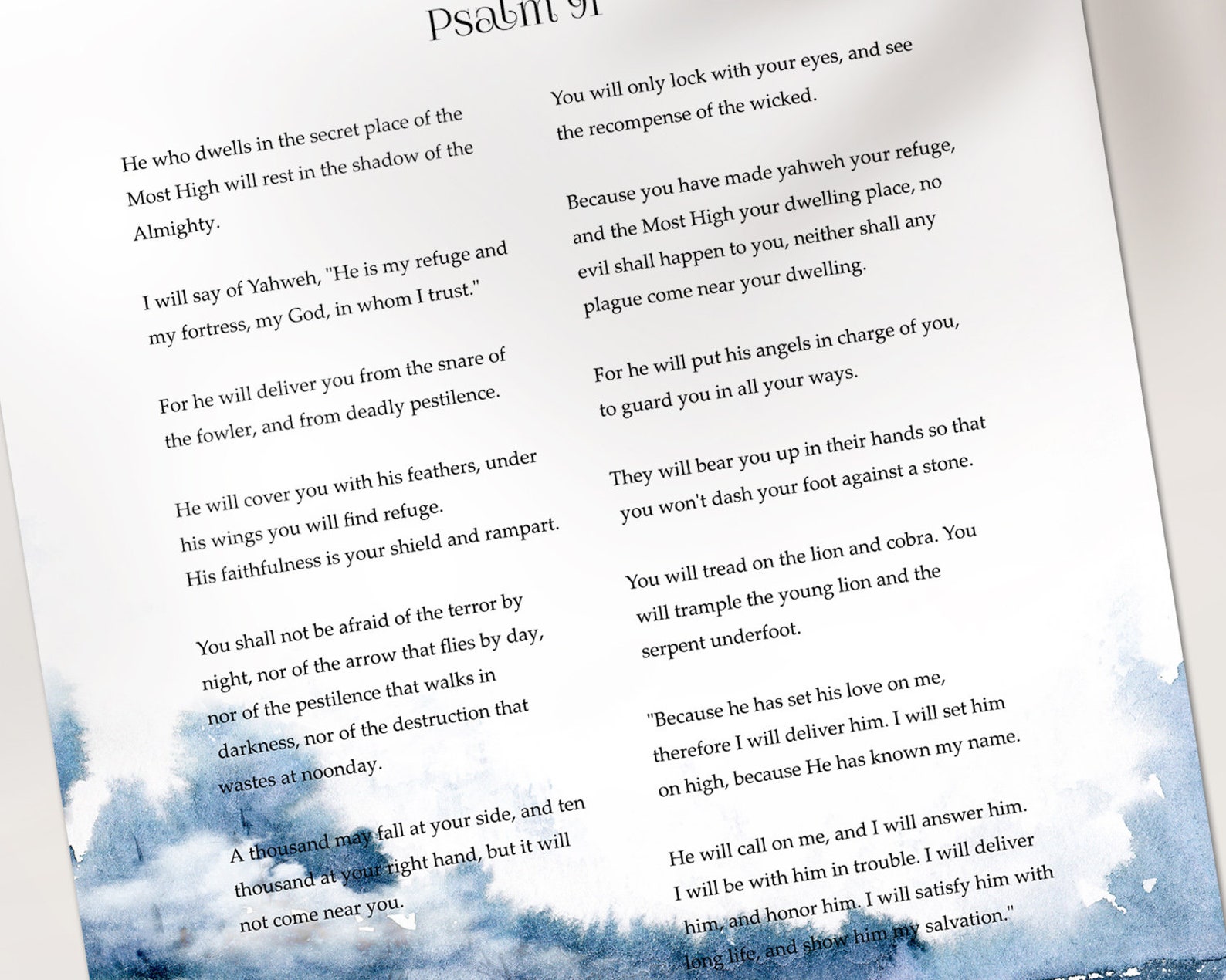 Psalm 91 Picture, He Who Dwells in the Secret Place of the Most High ...