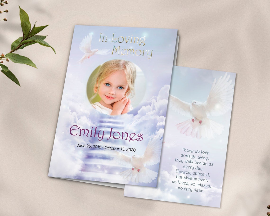 Baby or Child Funeral Program Template in Loving Memory of | Etsy