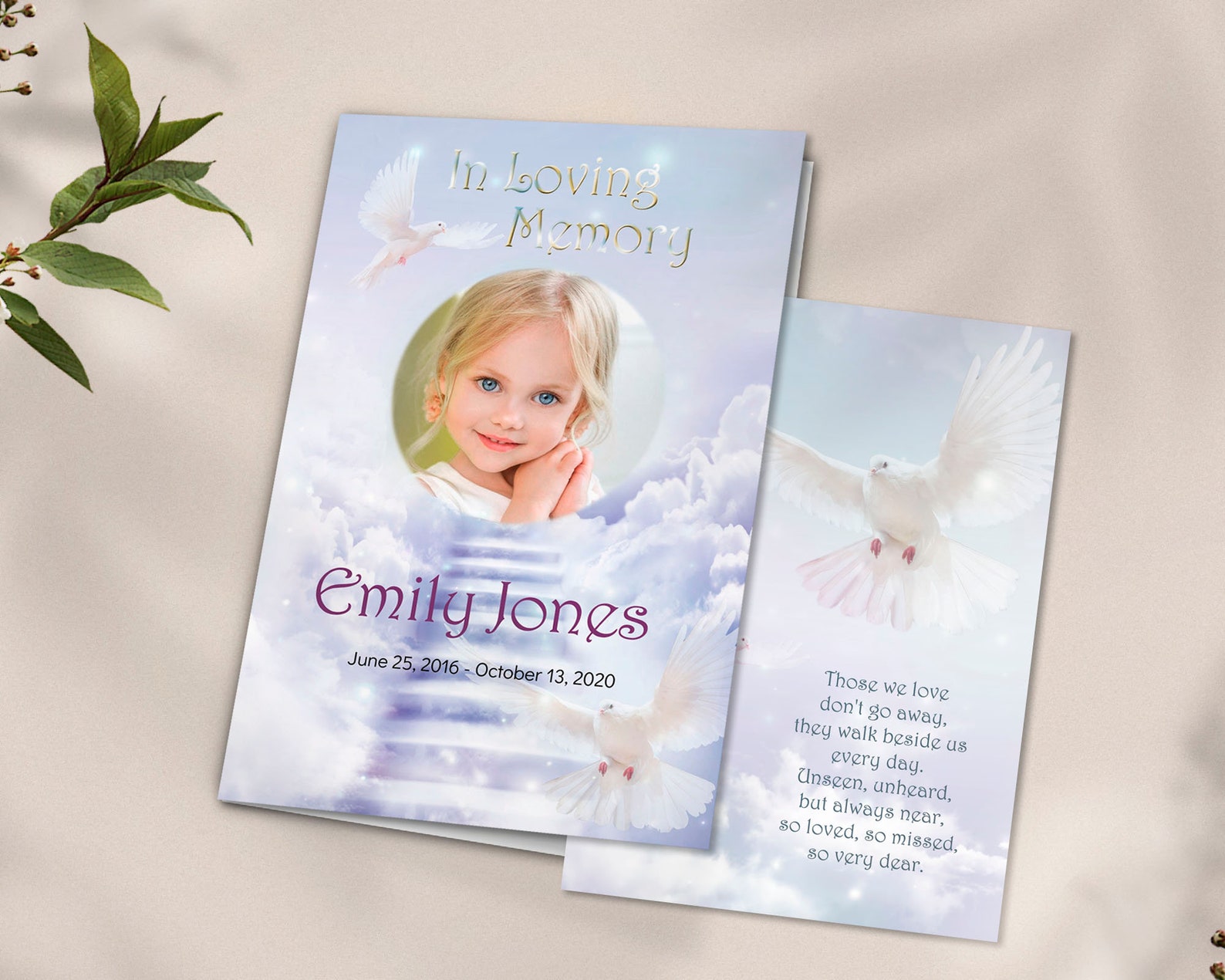 Baby or Child Funeral Program Template in Loving Memory of | Etsy