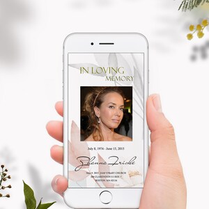 Digital Funeral Program Template for Women, Delicate Flowers Obituary ...