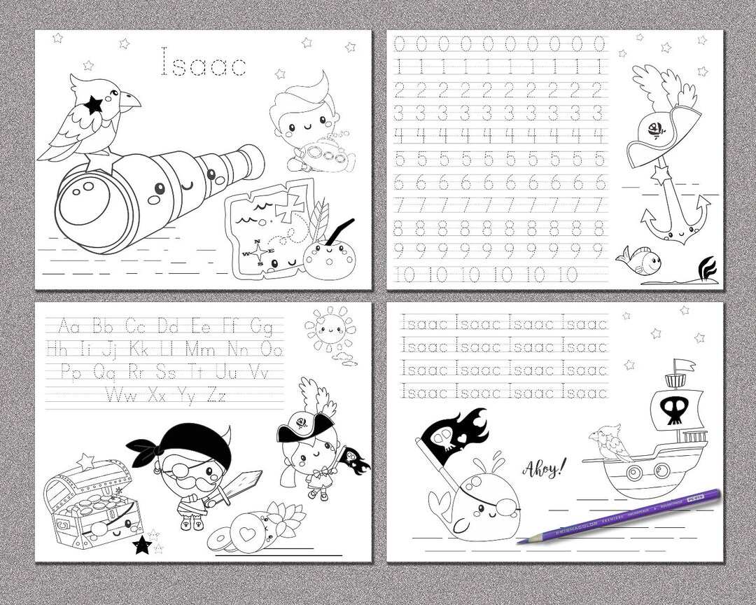 Personalized Coloring Pages 4th 5th 6 Th Pirate Boy, Pirate Girl ...