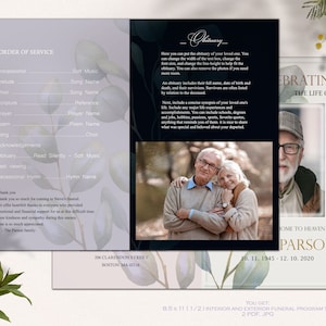 Dad's Funeral Program Template, Celebration of Life, Classic Memorial ...