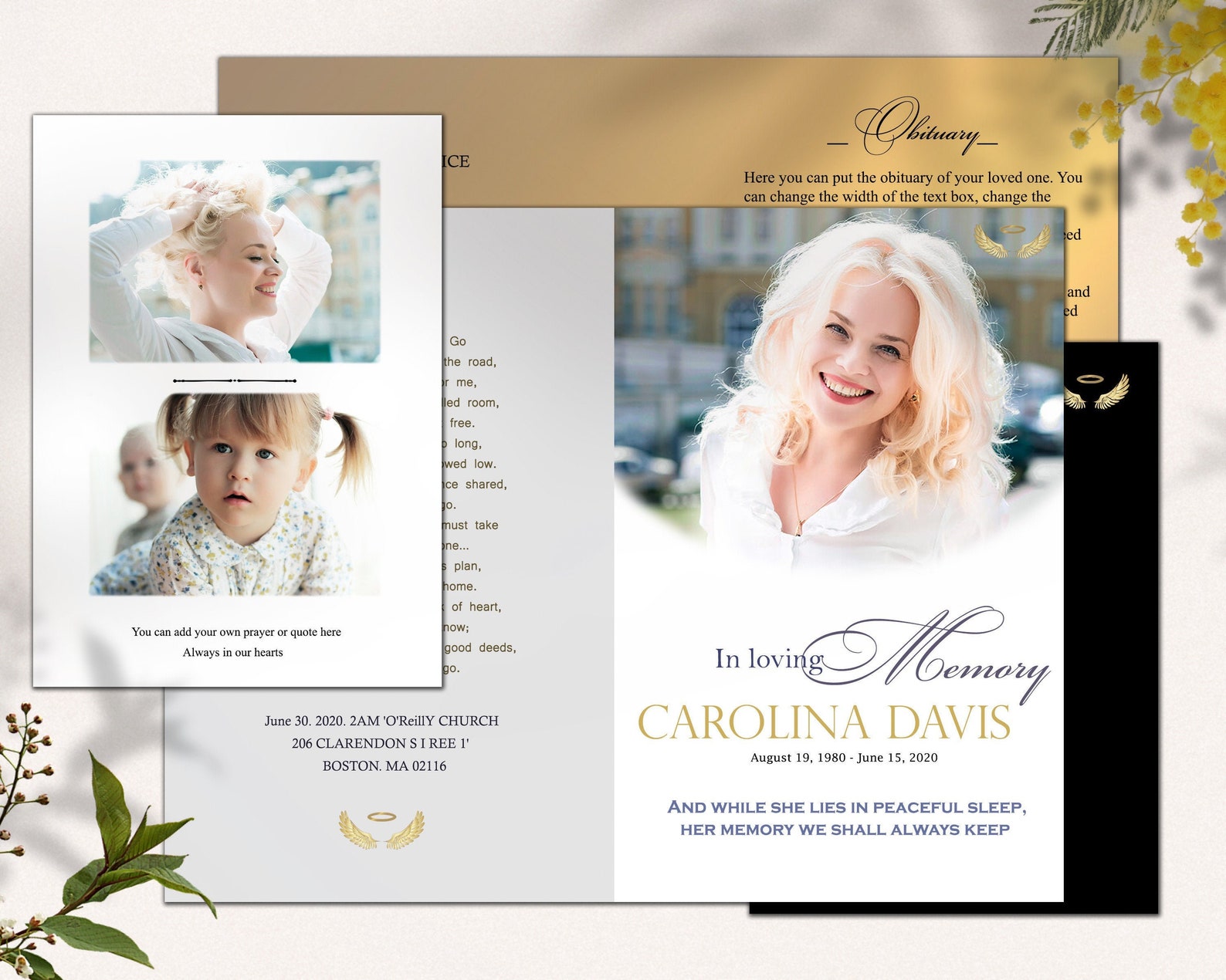 In Loving Memory Funeral Program Template for Young Man and - Etsy
