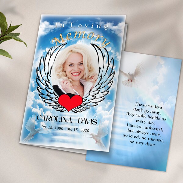 Angel Funeral Announcement - Etsy