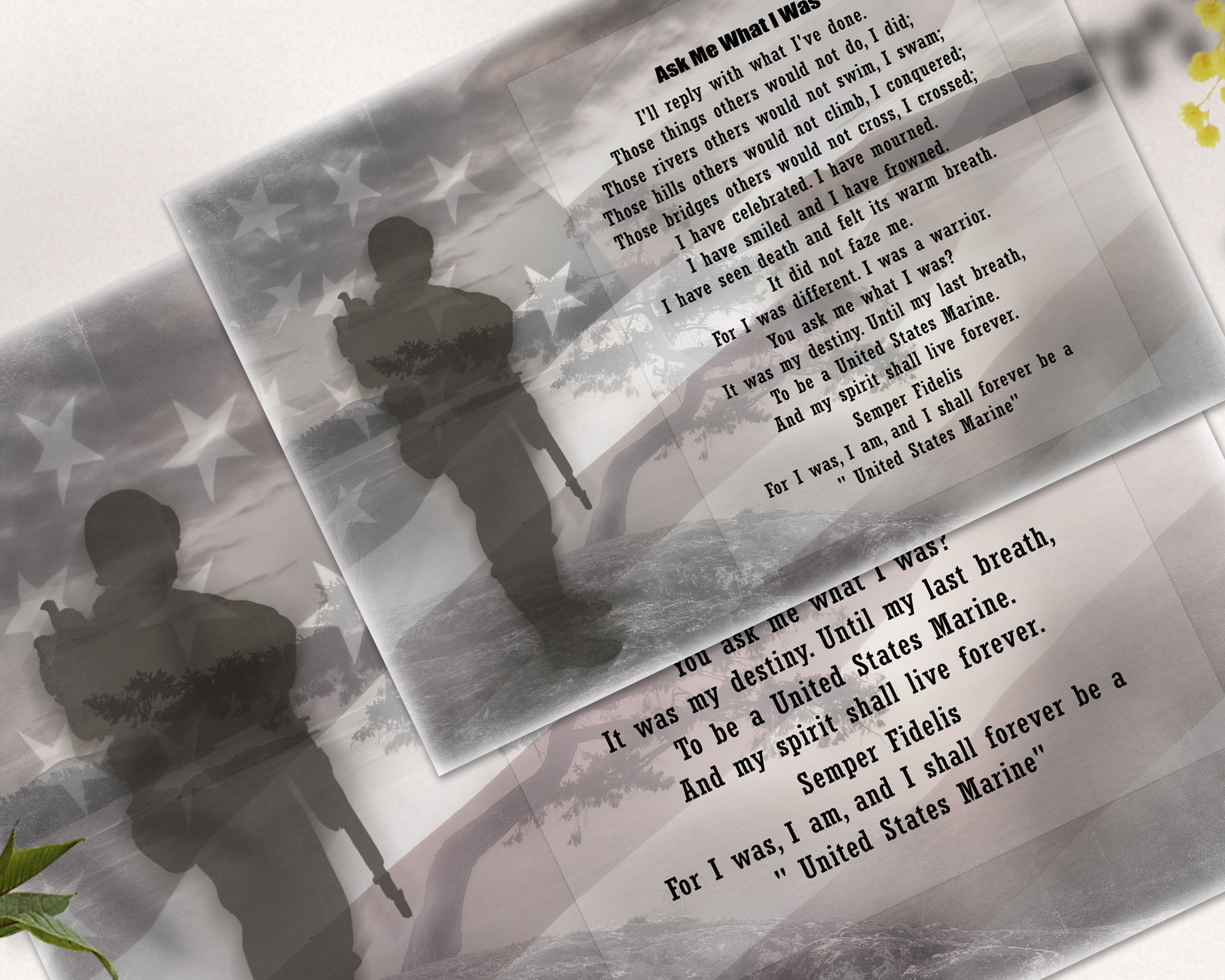 Army Poem Ask Me What I Was United States Marine Marine - Etsy UK