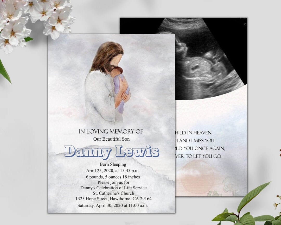 Funeral Service Program Template for Baby, Forever in His Arms, in ...