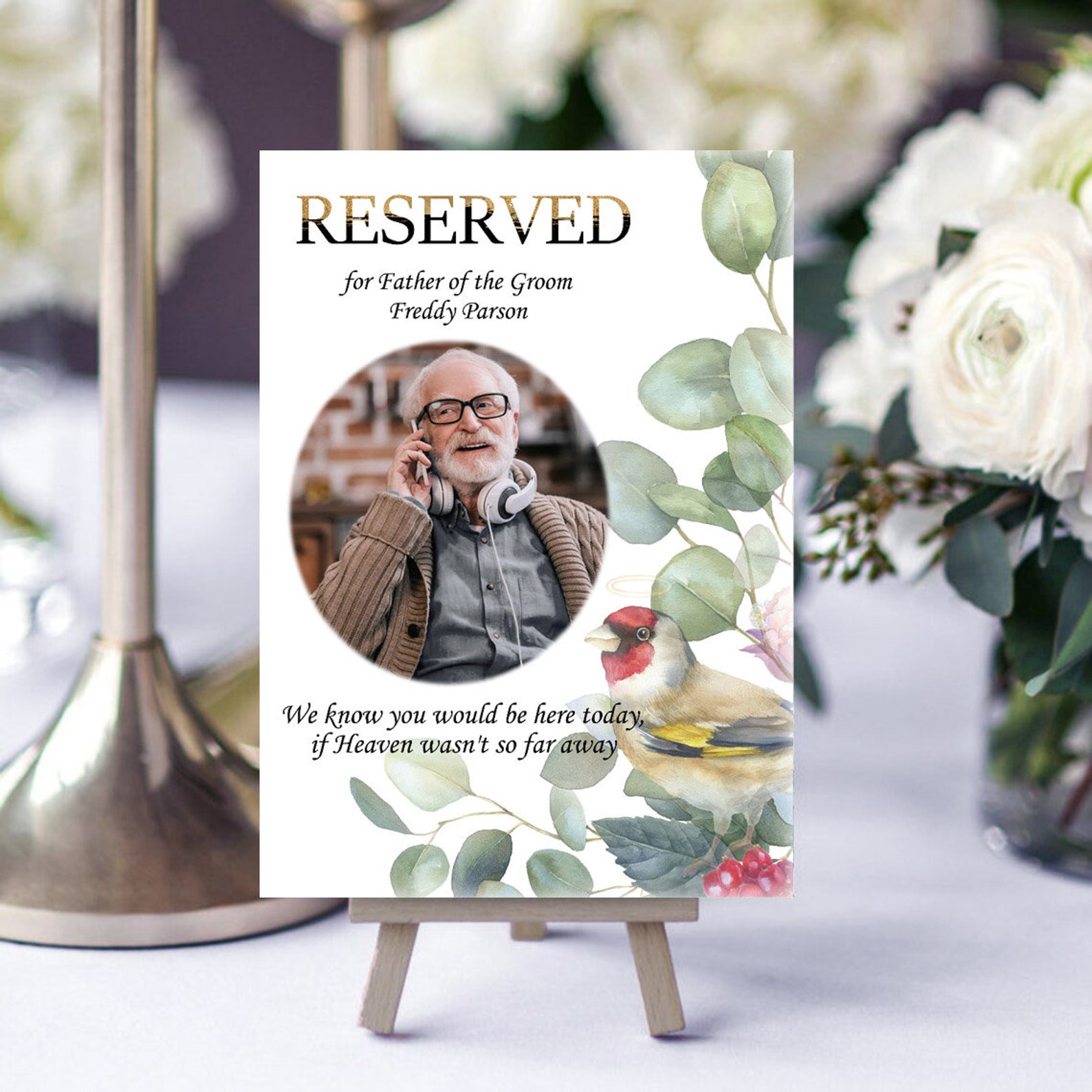 Personalised reserved seat table sign template Eucalyptus | Etsy