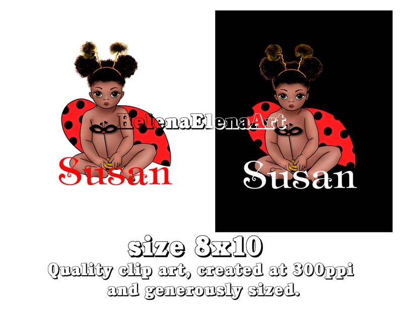 Afro Baby Girl Png Clipart Ladybug Antennae Masquerade - Etsy