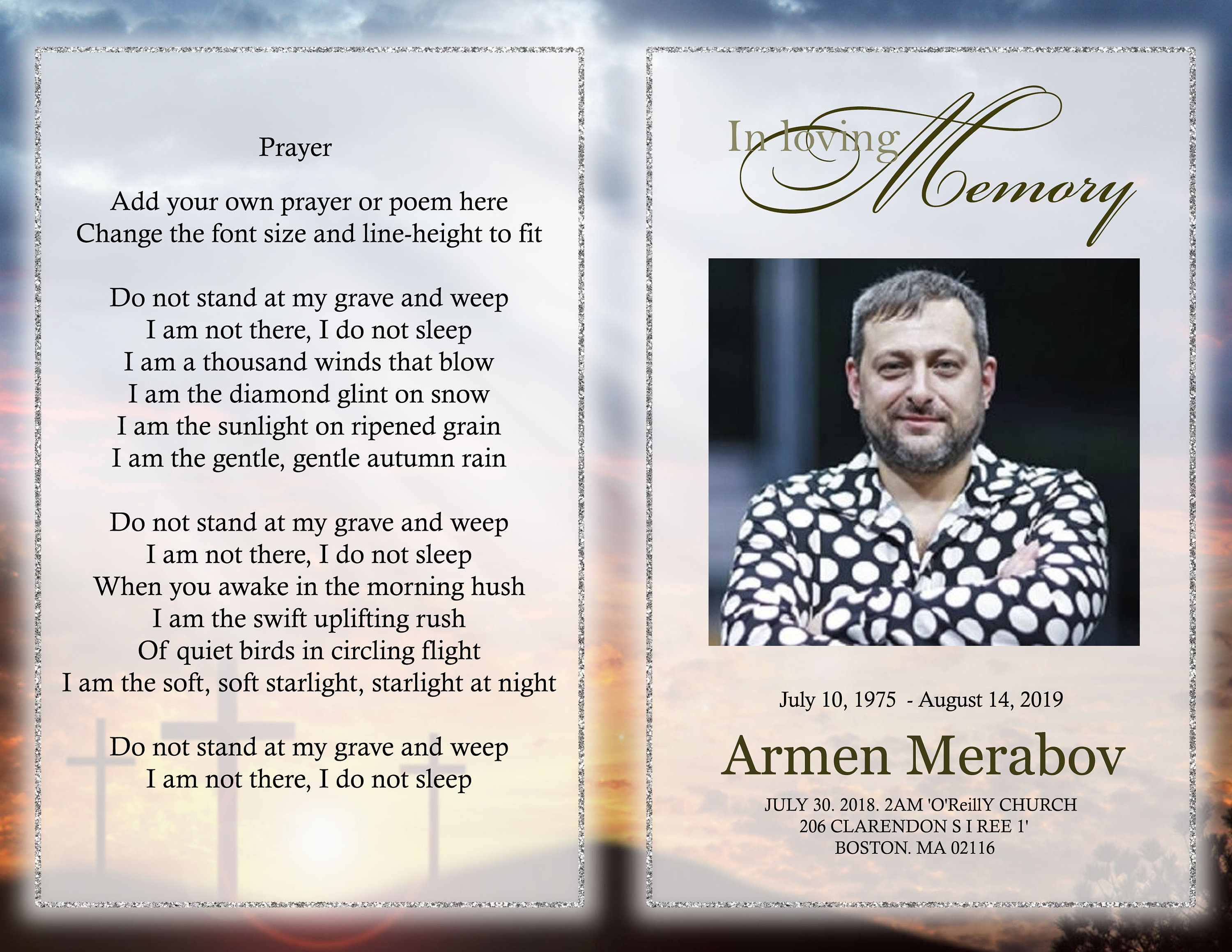 Funeral Program Dad Grandpa Memorial Program Celebration of - Etsy