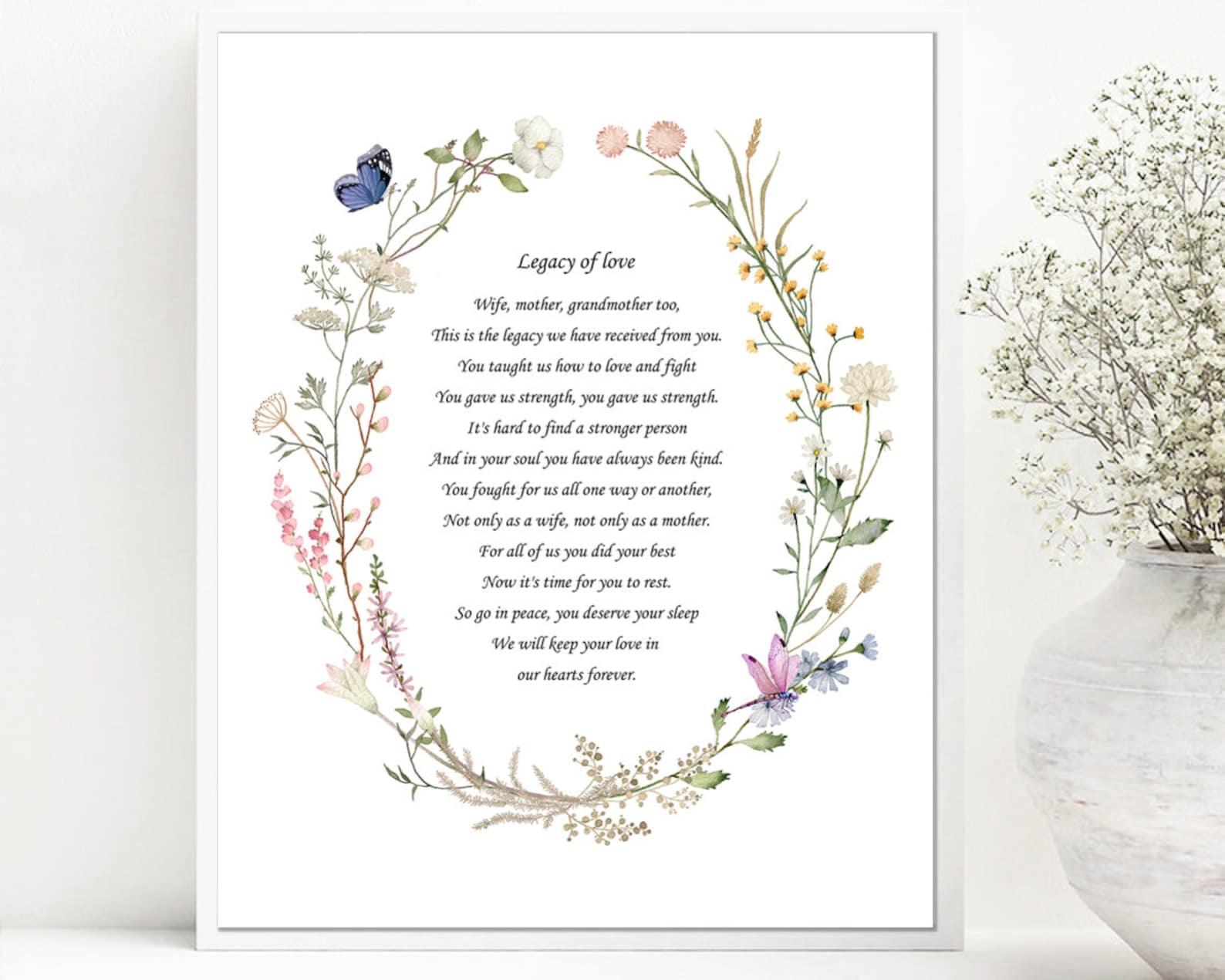 Legacy of Love Funeral Poem | Memorial Poem | Sympathy Card | Funeral ...