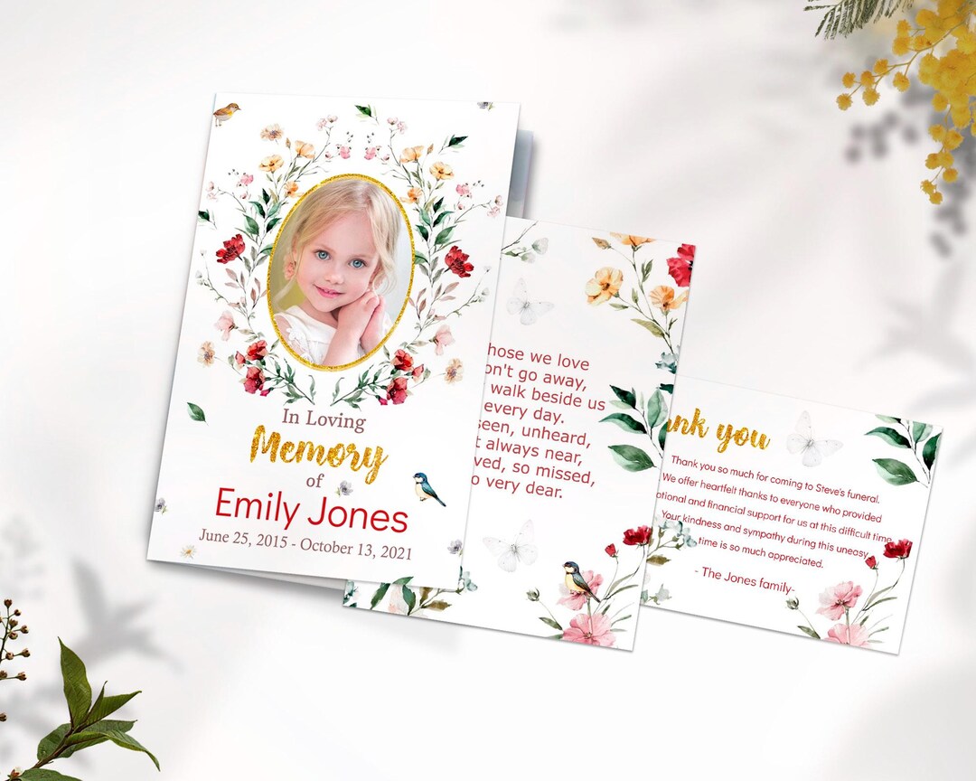 Child or Baby Funeral Program Template, Child Memorial Program, Baby ...