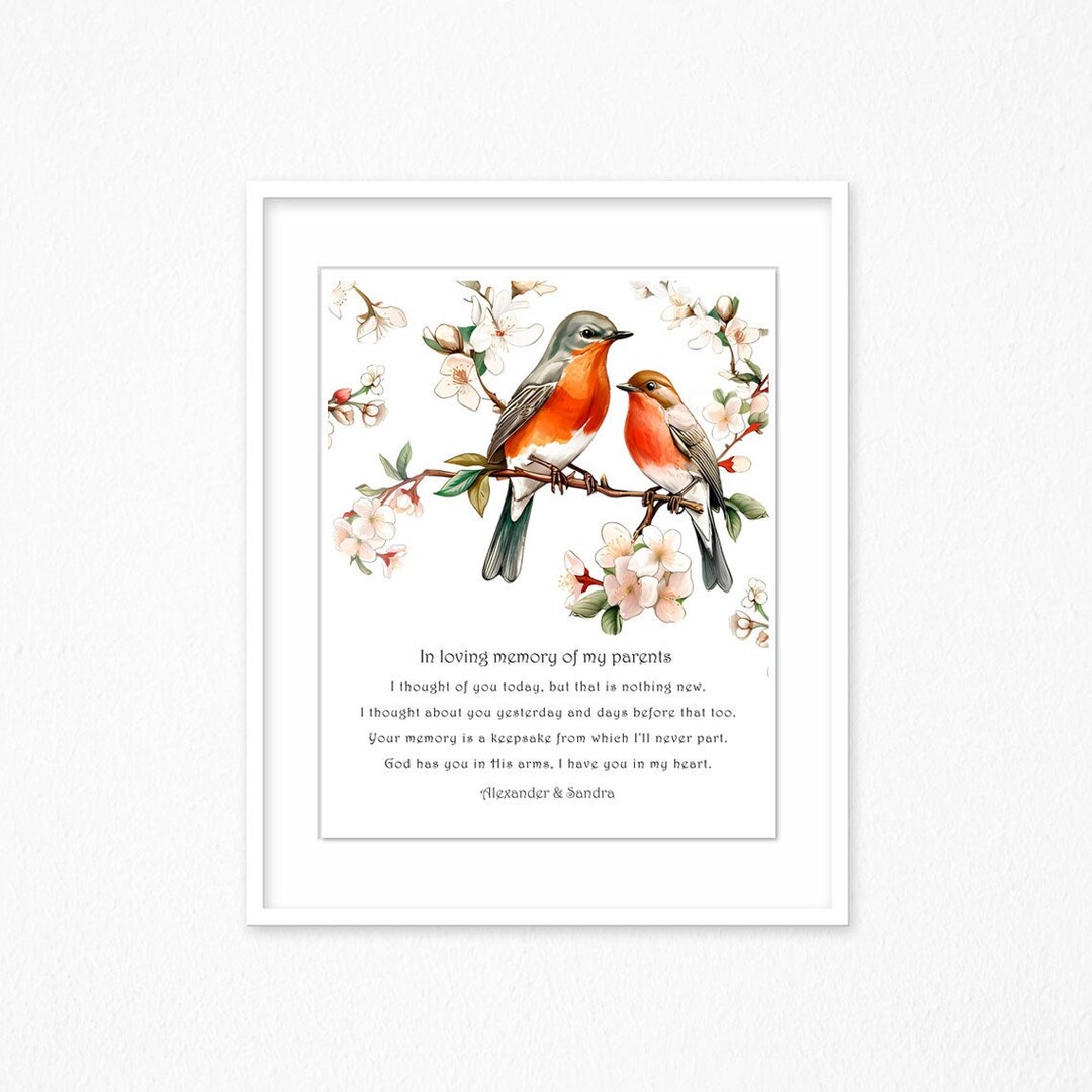 In Loving Memory of Parents, Funeral Gift, Grief Print, Loss of Mother ...