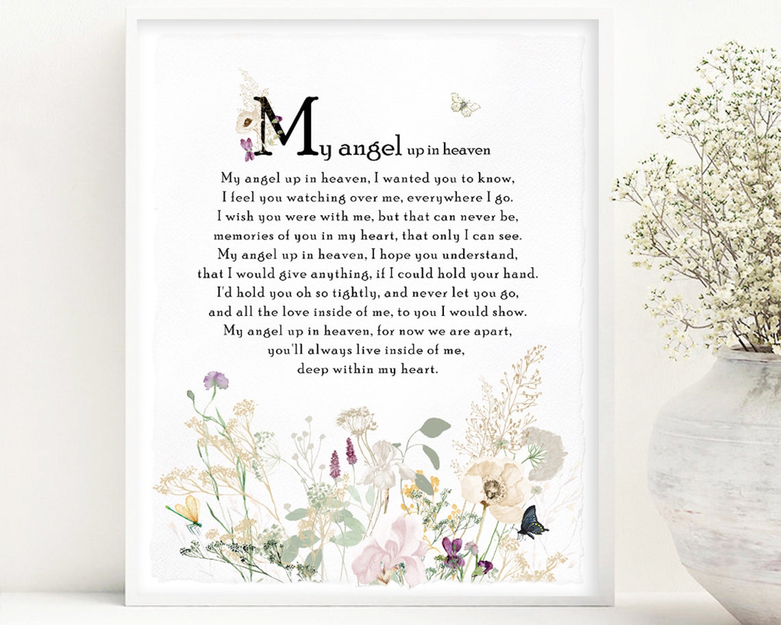 Loss of Baby, My Angel up in Heaven,loss of Child, Memorial Poem ...