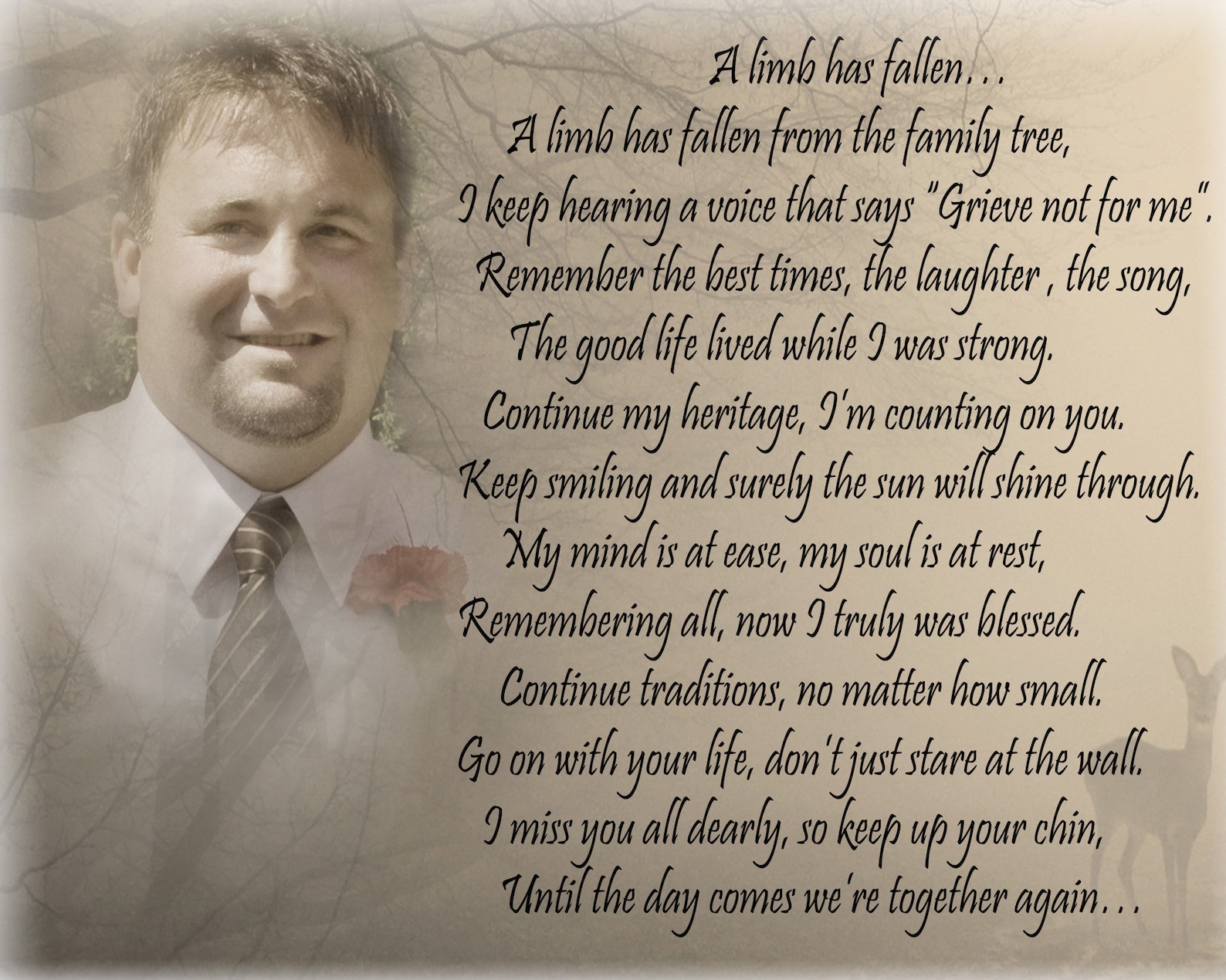 Sympathy Poem A Limb Has Fallen From the Family Tree - Etsy