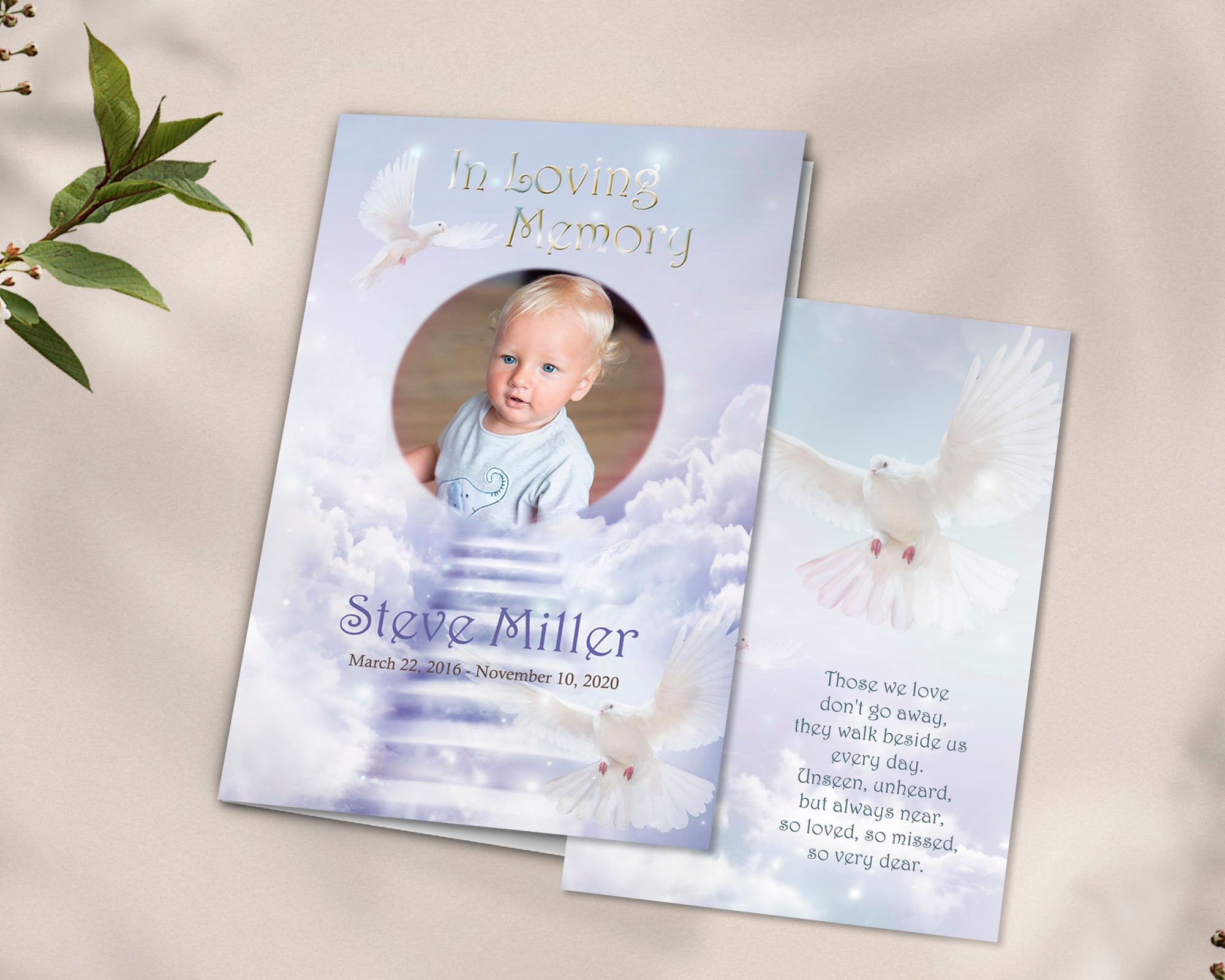 Baby or Child Funeral Program Template in Loving Memory of | Etsy