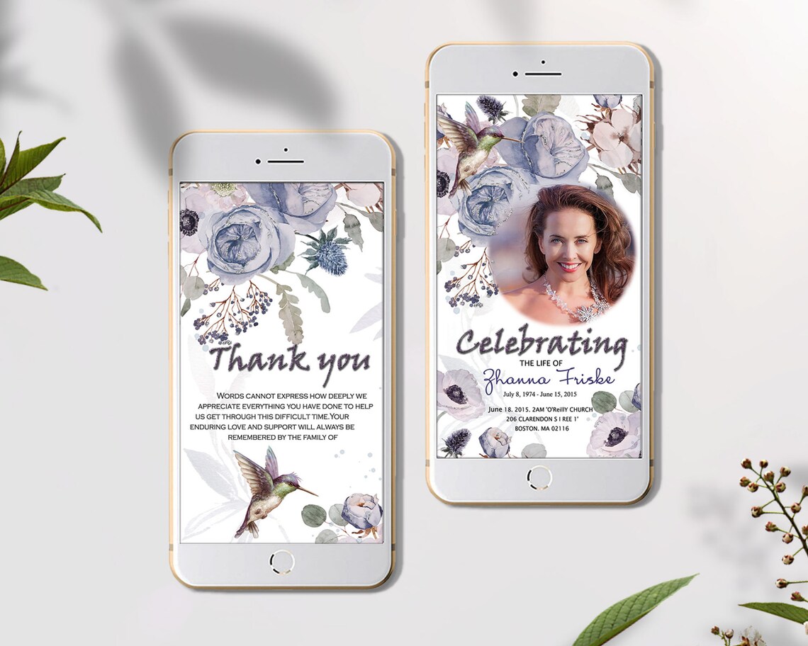 Delicate Digital Funeral Program Template for Women, Funeral Programe ...