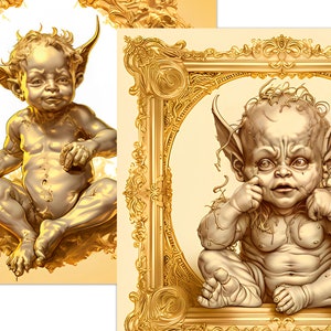 Gold Baby Devil Angel Clipart 12 JPG, Little Baby Devil Cute Satan JPG ...