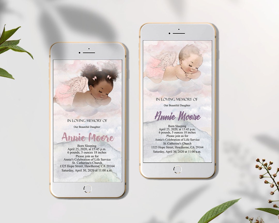 Infant Loss, Funeral Template for Girl, Baby Memorial Digital Service ...