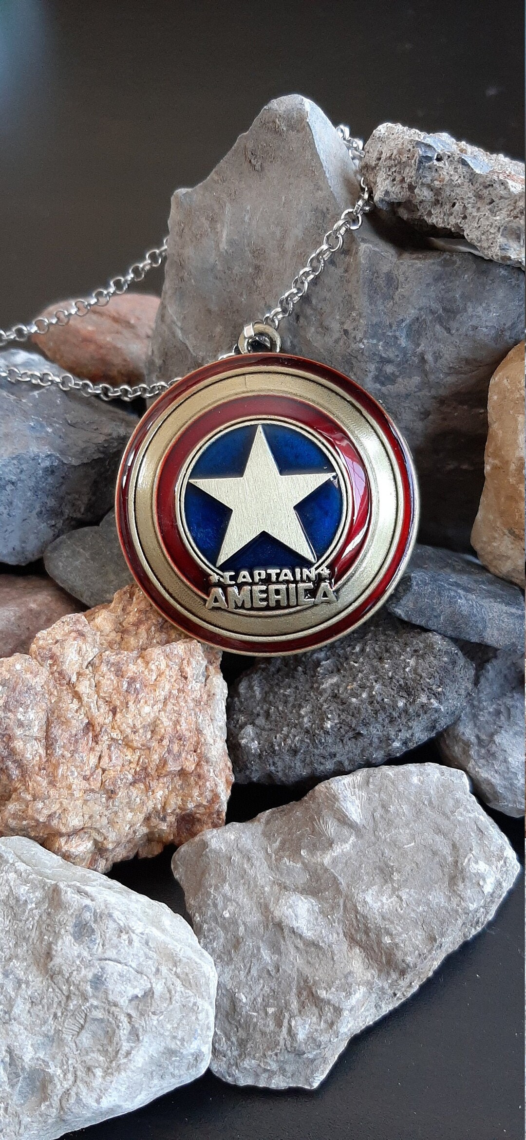 Captain America Shield Pendant, Avengers Necklace, Marvel Gift - Etsy