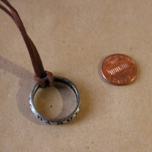 Uncharted Ring Necklace: Sic Parvis Magna Pendant, Faux Leather Cord - Etsy