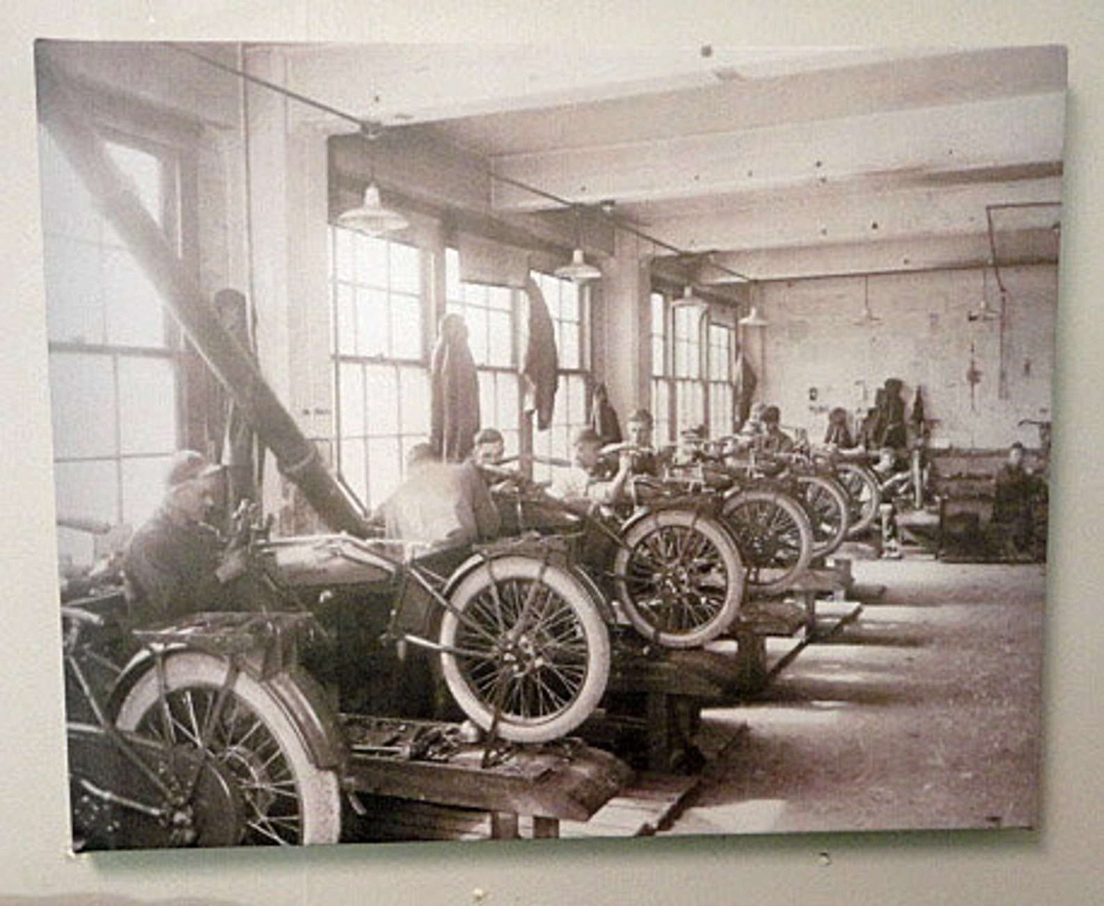 Harley Davidson Vintage Assembly Plant Photo. on Canvas - Etsy