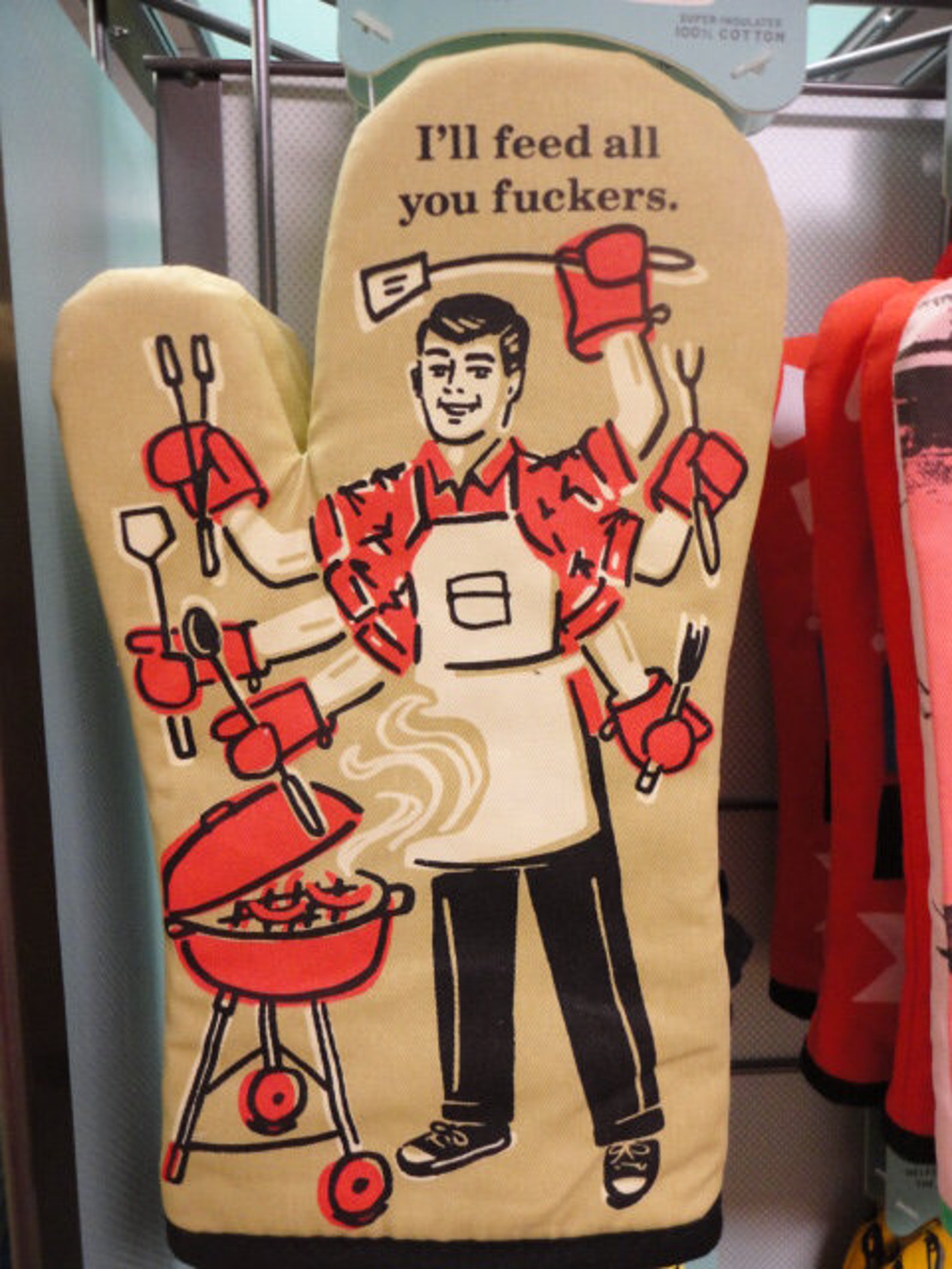 Oven Mitt Retro Fun I'll Feed All You Fukers | Etsy