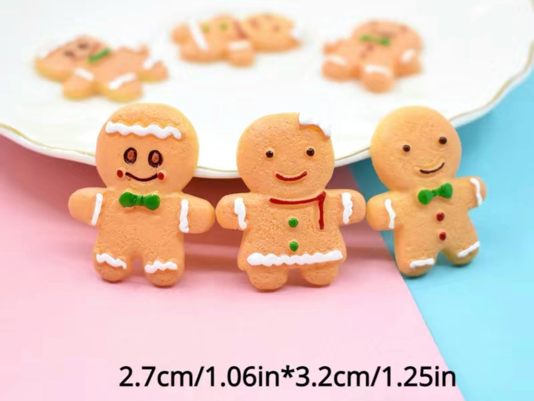 Cute Cartoon Gingerbread Man Shape Resin Charms for DIY - Etsy