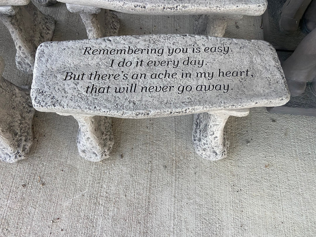 Concrete Memorial Bench Remembering You - Etsy