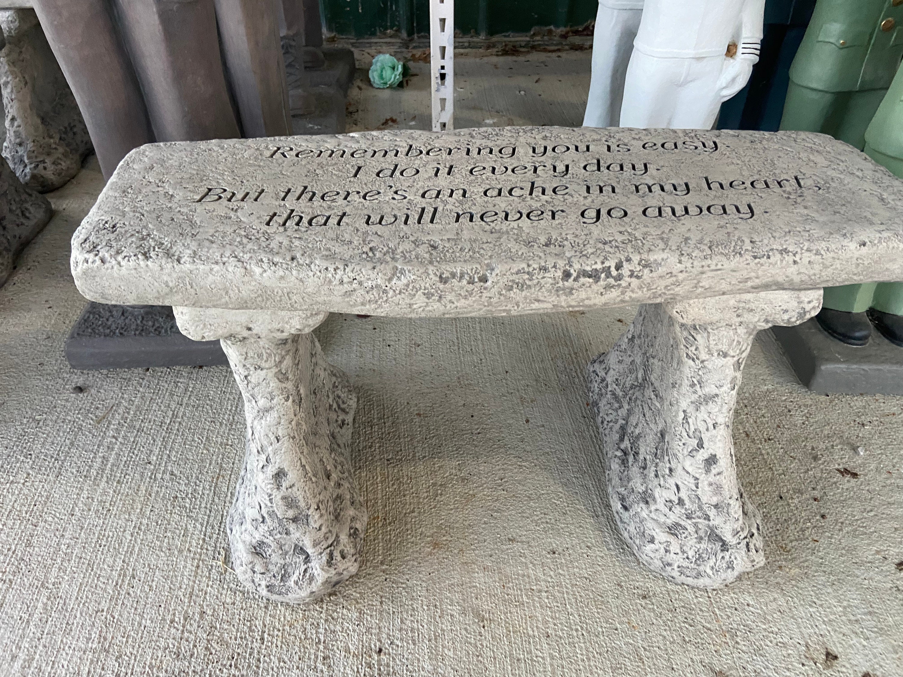 Concrete Memorial Bench Remembering You - Etsy
