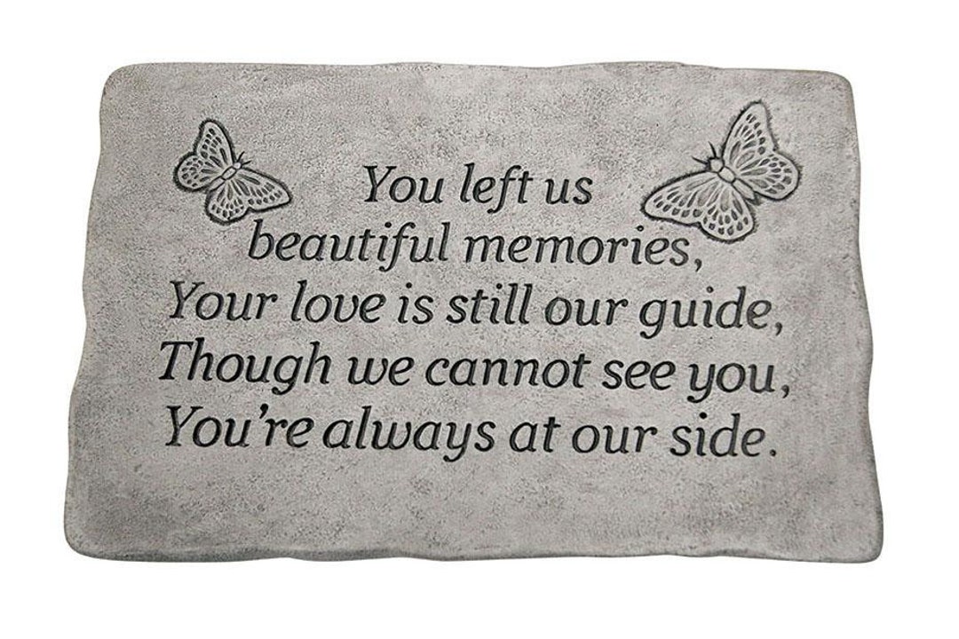 You Left Us Beautiful Memories Concrete Plaque - Etsy