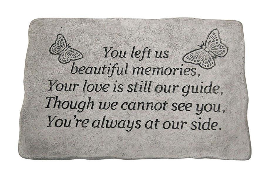 You Left Us Beautiful Memories Concrete Plaque - Etsy