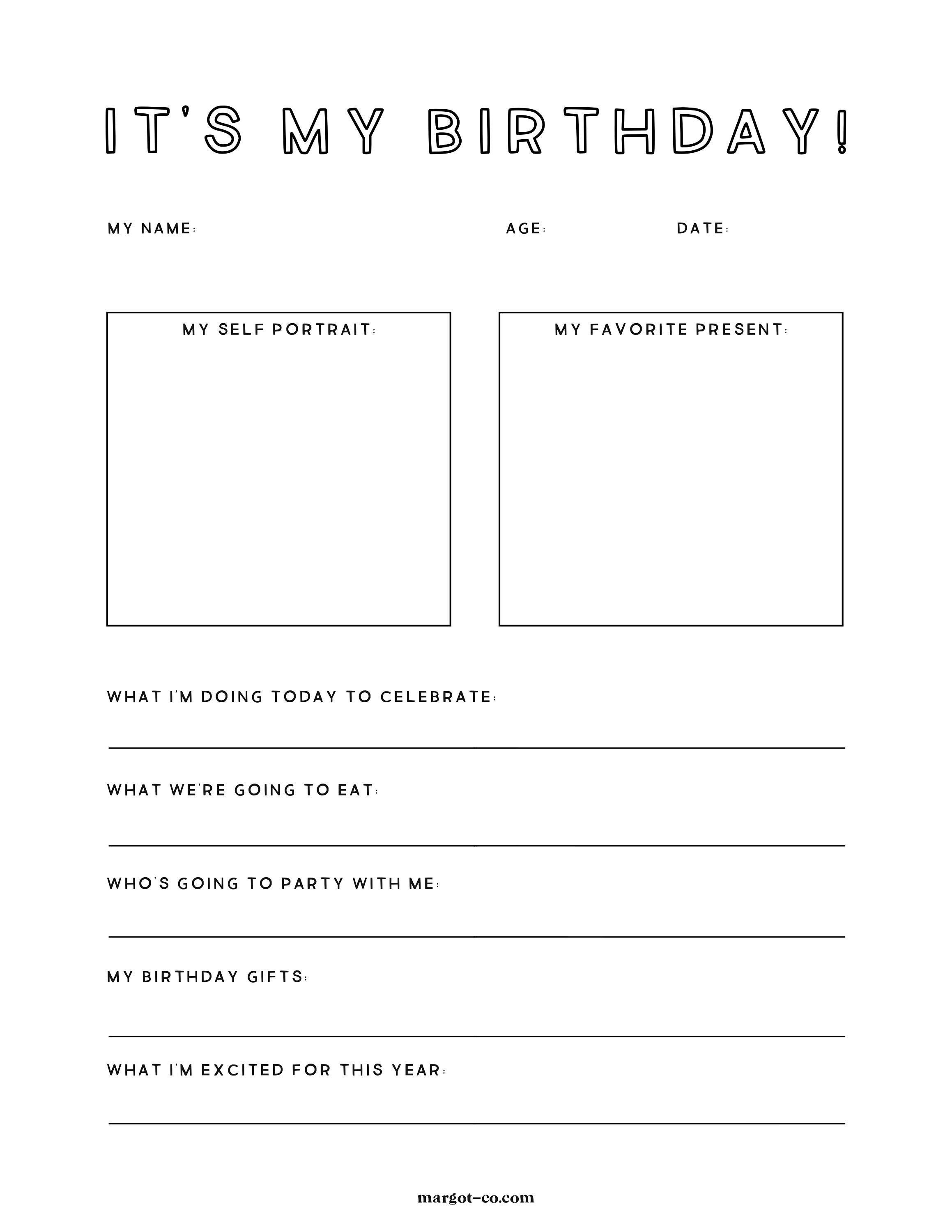 It's My Birthday Kids Printable - Etsy