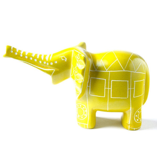 Yellow Elephant Art - Etsy