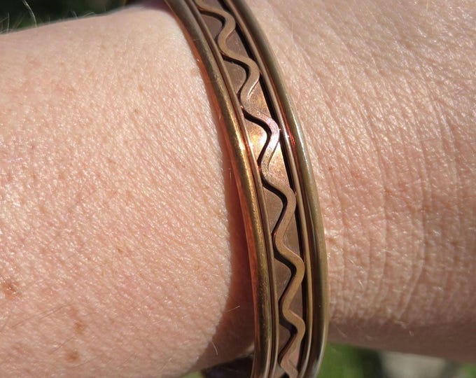 Vintage Copper Cuff With Magnets - Etsy