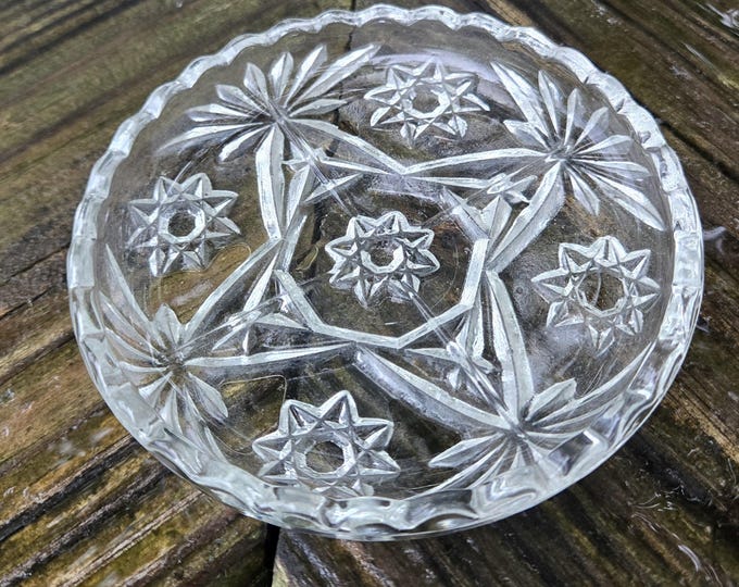 Anchor Hocking Round Glass Embossed Star Glass Coaster - Etsy