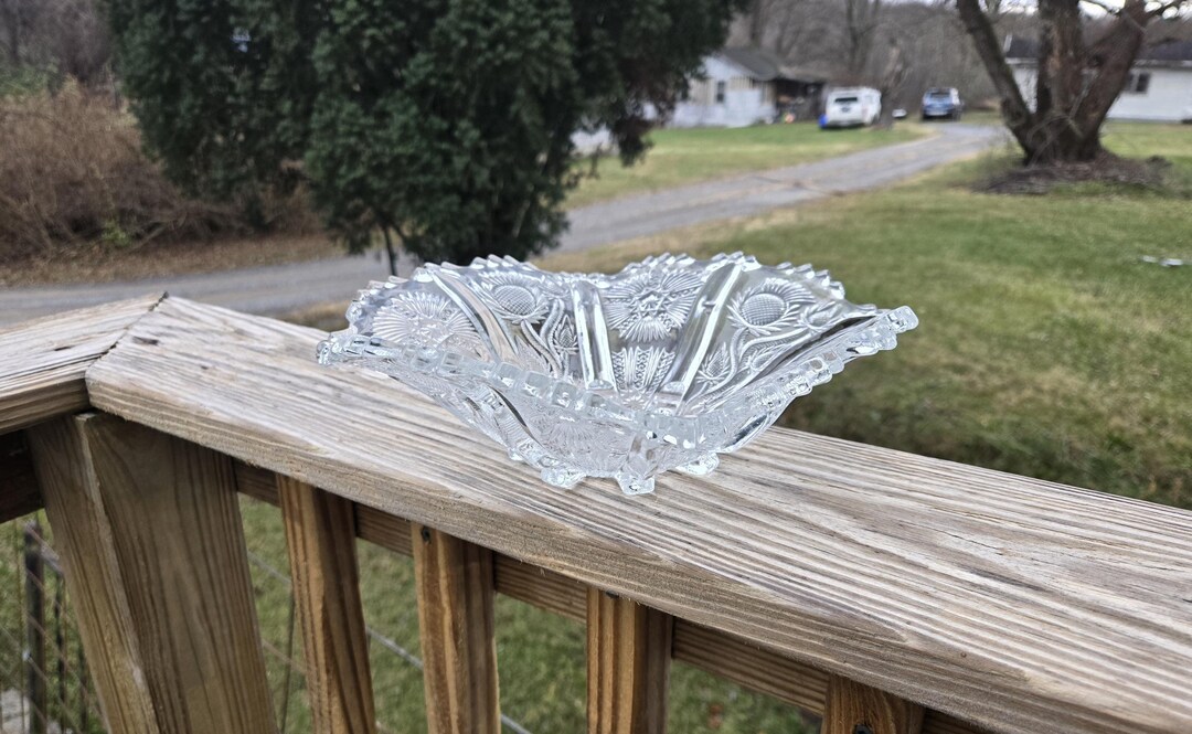 Antique John B. Higbee Footed Serving Bowl Paneled Thistle - Etsy