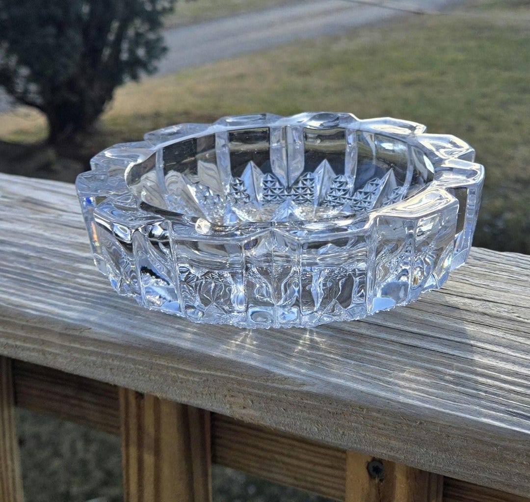 Vintage Crystal Ashtray - Etsy