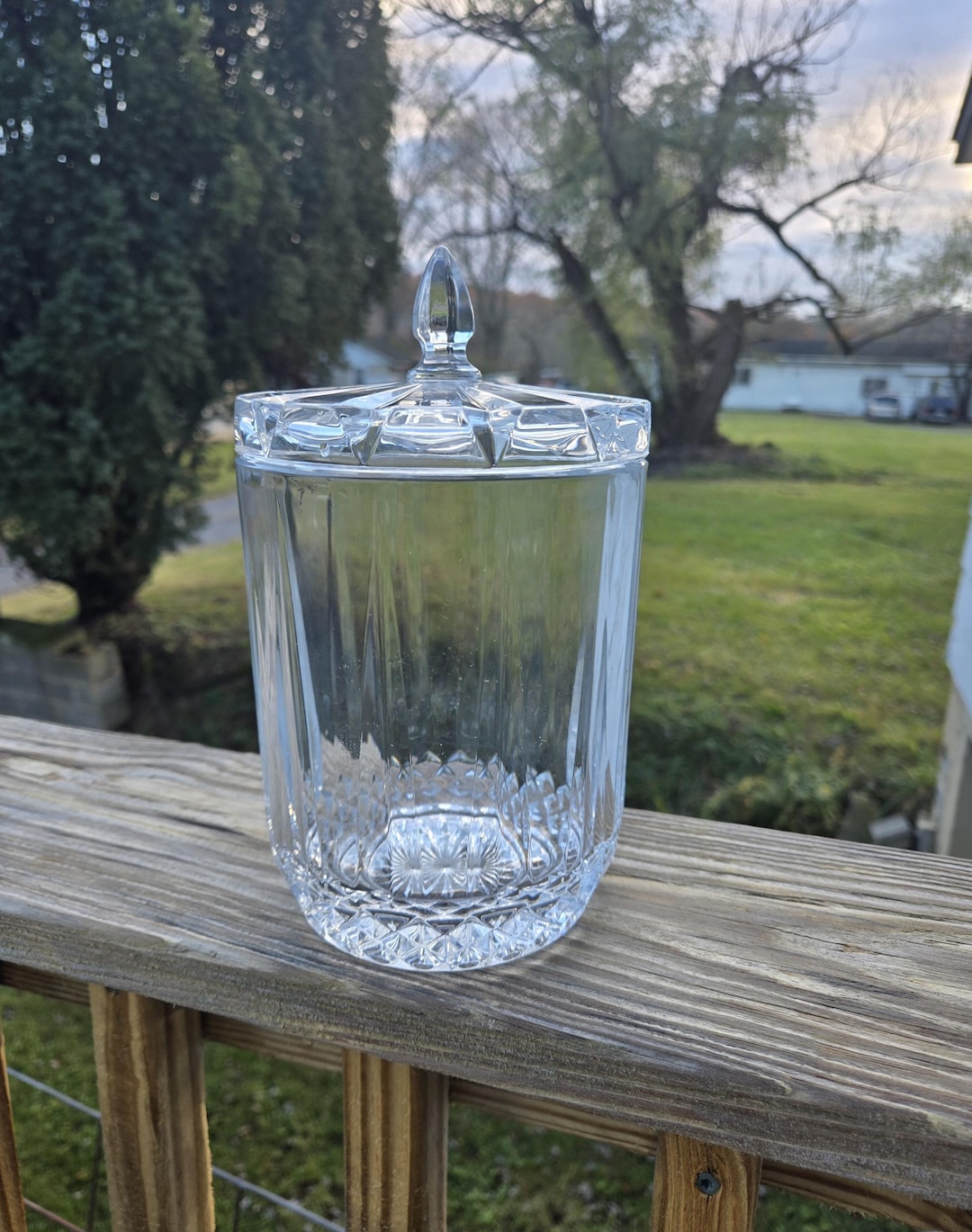 Vintage St George Crystal English Biscuit Barrel - Etsy