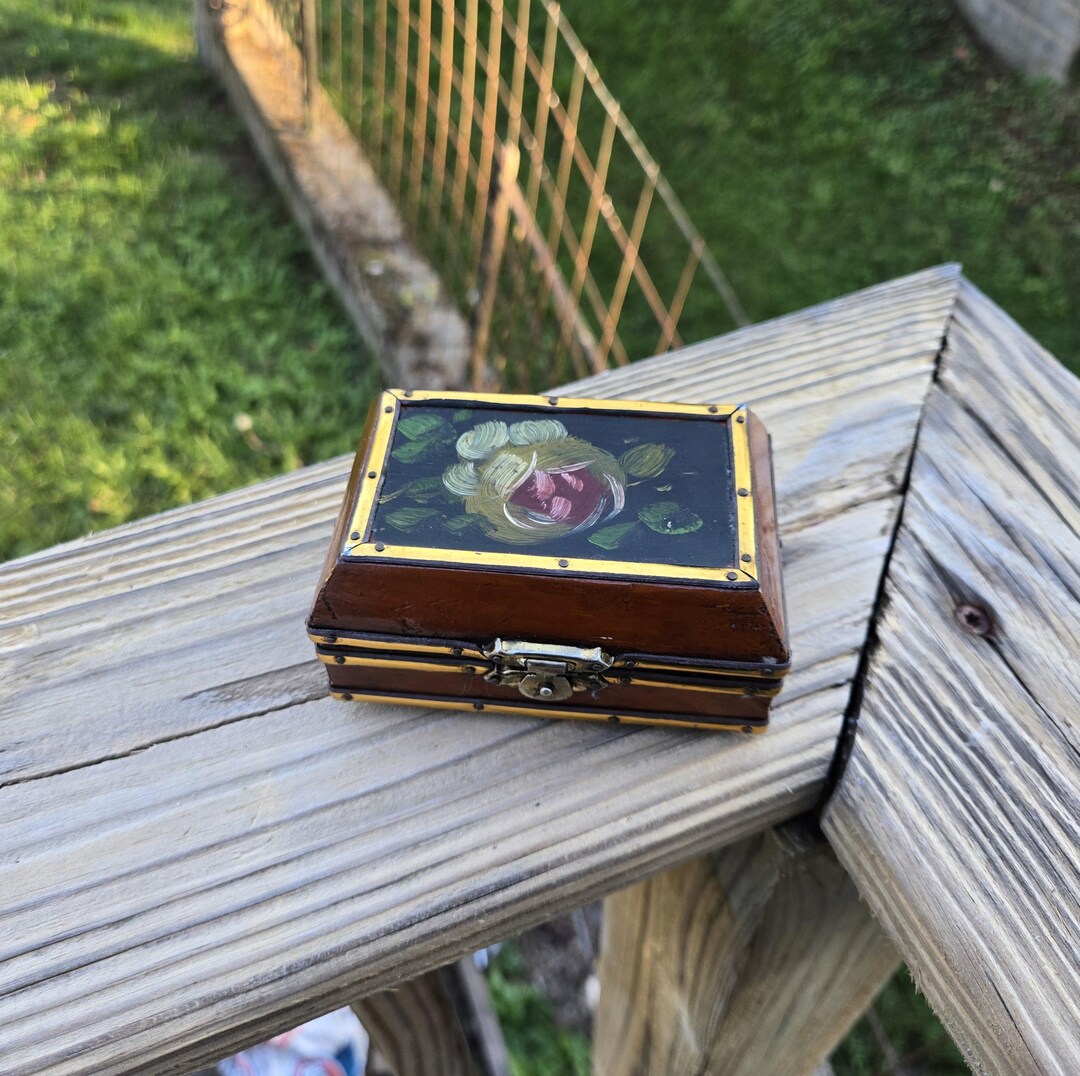 Vintage Small Wood Box, Handmade Trinket Box - Etsy