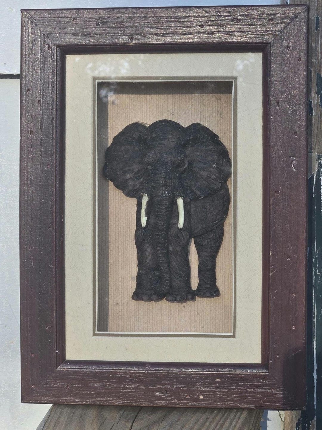 Vintage Elephant Shadow Box, 70s Elephant Wood Shadow Box 3D - Etsy