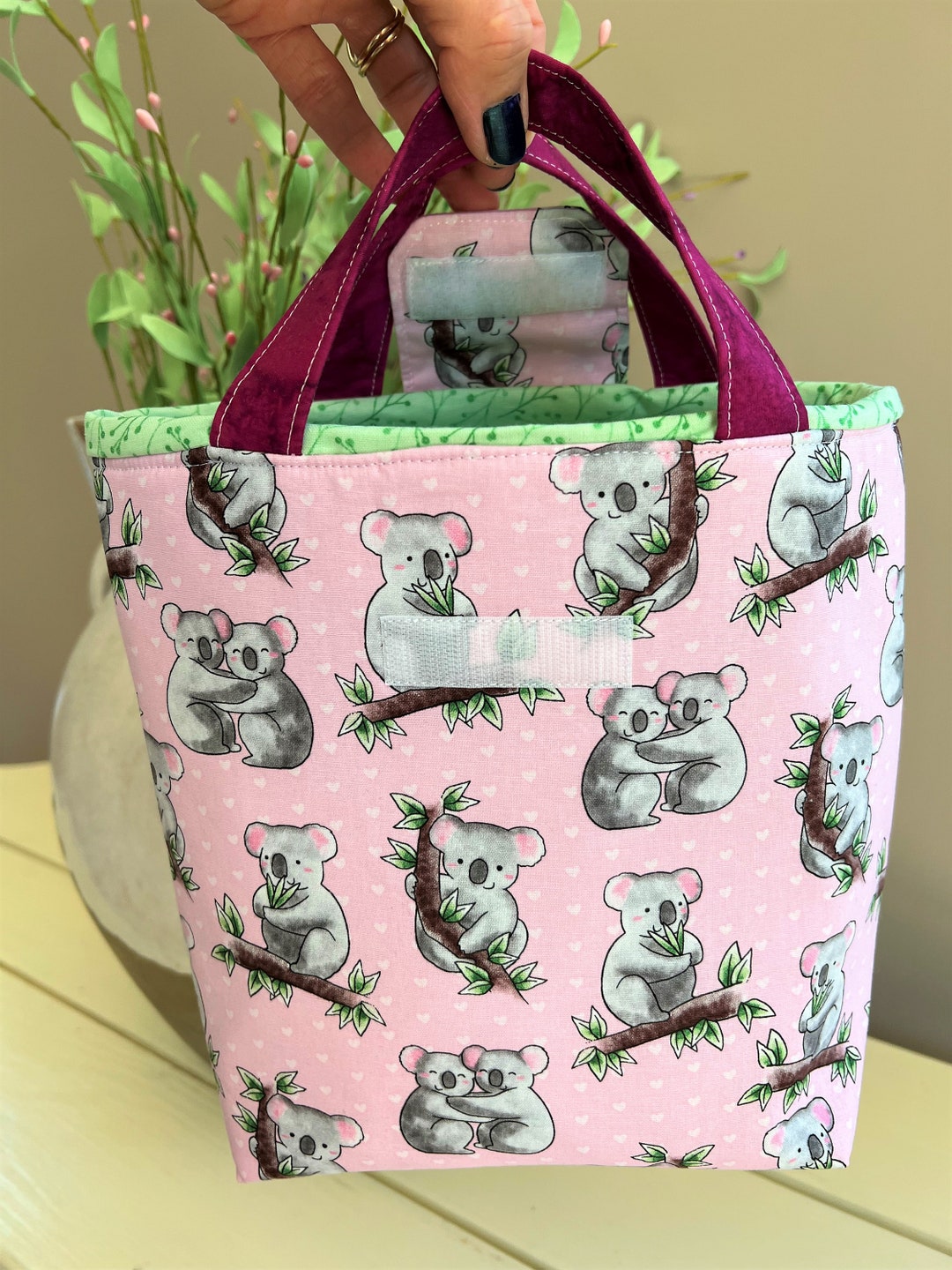 Handmade Cute Koala Insulated Lunch Box, Back to School, Pink Girls ...