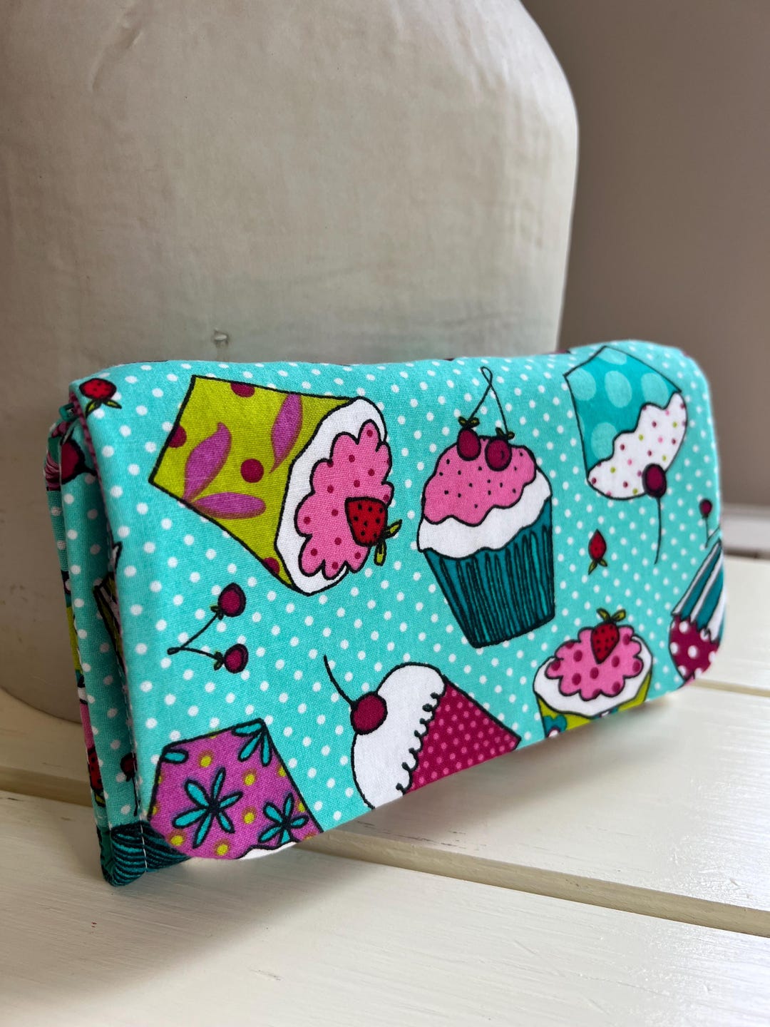 Cupcake Trifold Wallet – Handmade Fabric Wallet With Sweet Treat Print ...