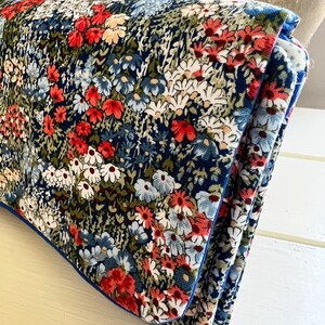 Floral Trifold Wallet, Florals, Wildflowers, Red and Blue, Snap Closure ...