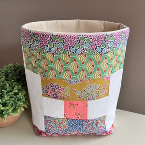 Quilted Fabric Basket, Home Accent, Home Decor, Gift Basket, Storage ...