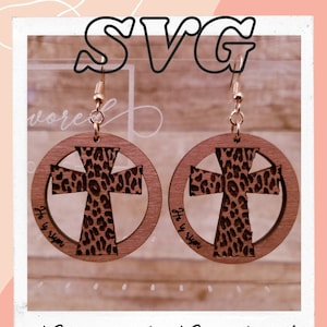 Cross Earring SVG - Etsy