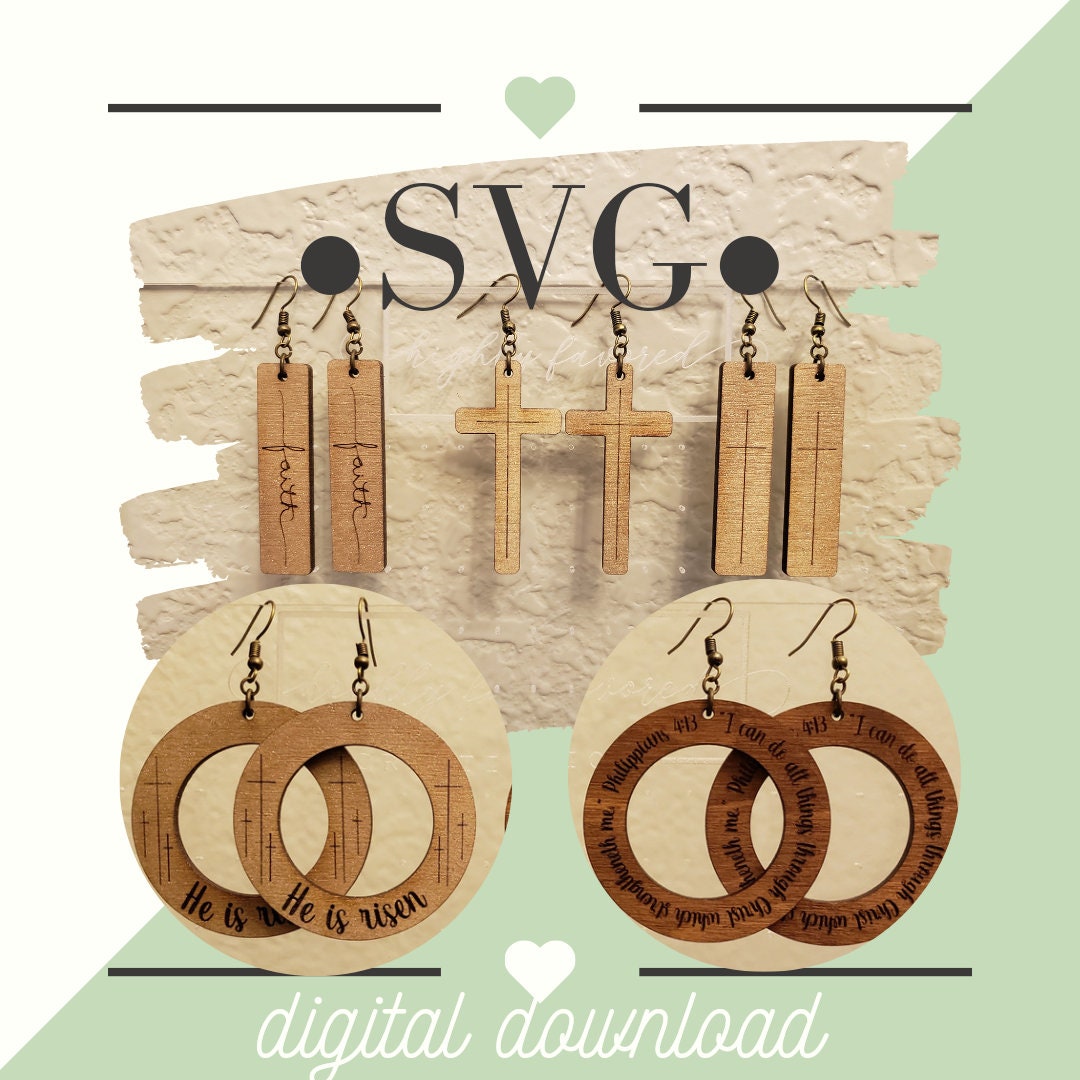 Christian Earring SVG Bundle - Etsy