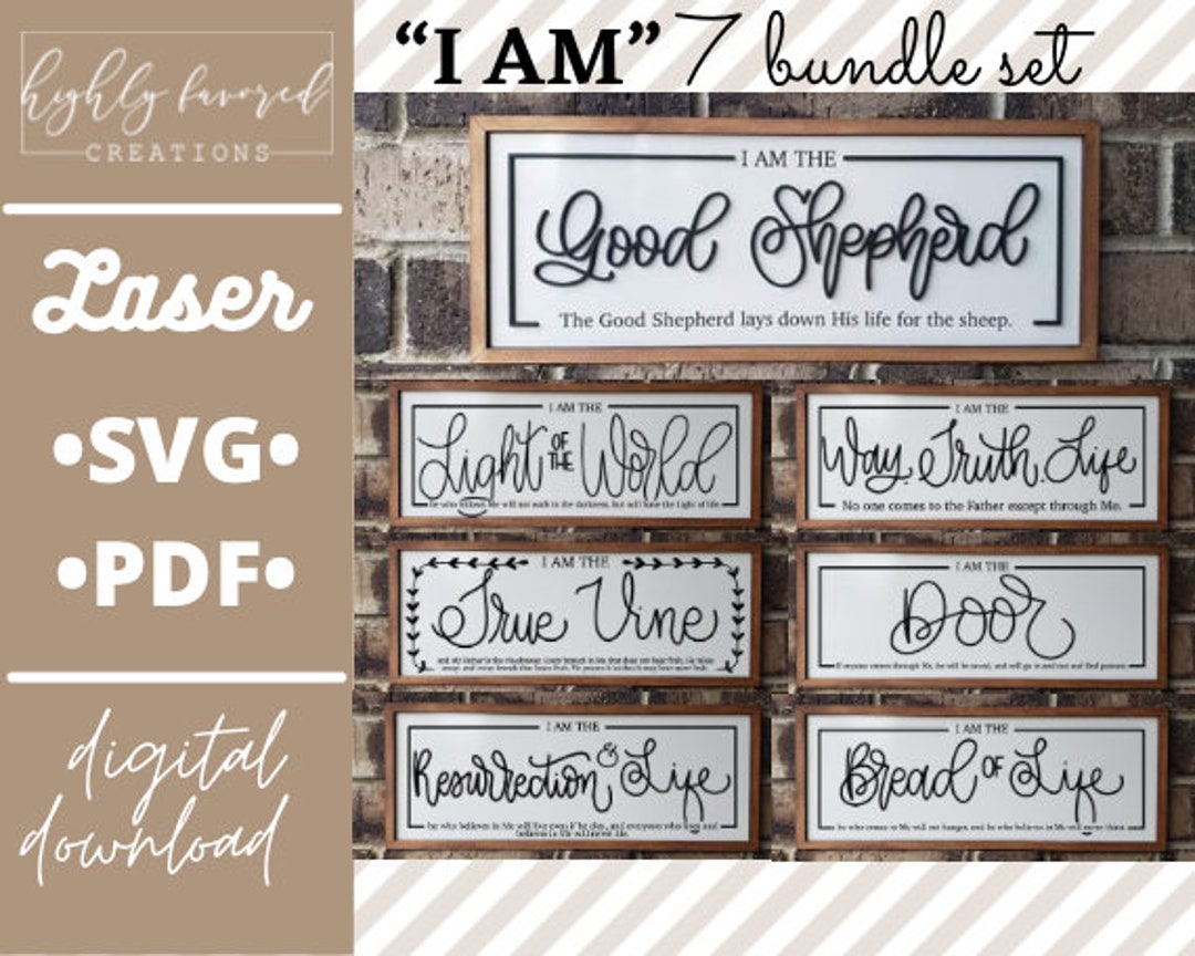 I Am Sign SVG Bundle - Christian Sign SVG Bundle - Laser Ready Cut File ...